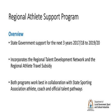 Regional Athlete Support Program | PPTX