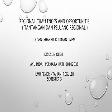 Regional challenges and opportunitis ( tantangan dan peluang regional ...