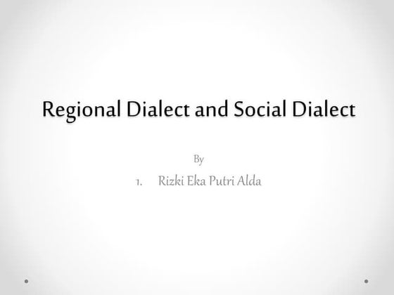 Language, dialect, and varieties | PPT