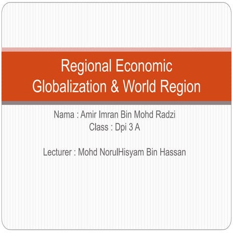 Regional economic | PPTX
