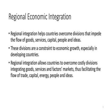 Regional economic integration in Africa | PPTX