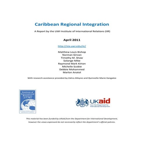 Caricom notes regional integration | DOCX