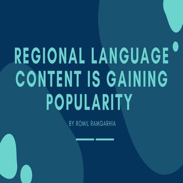 Regional language content is gaining popularity | PDF