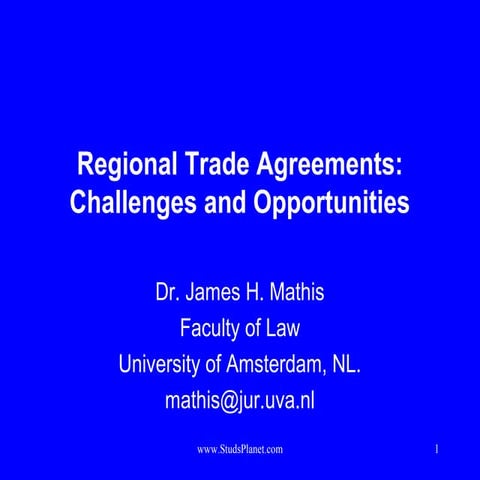 Regional trade agreement 1 | PPT