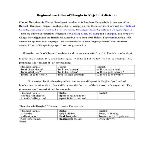 Regional varieties of_bengali_in_rajshahi_division | DOC