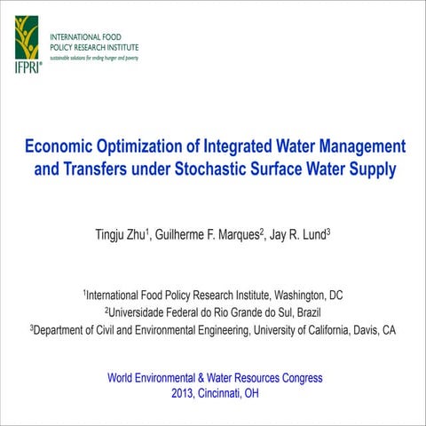 Regional water management and marketing optimization | PPT