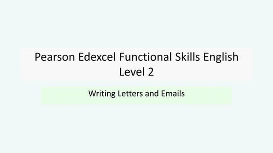 FS English Level 2 - April 1, 2023 (Writing: Letters and emails). | PDF