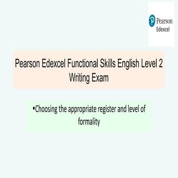 FS English Level 2 - March 18, 2023 (Writing: Formal, informal and ...