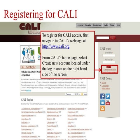 Registering for CALI | PPTX