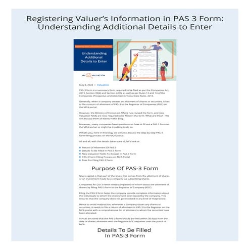 Registering Valuer’s Information in PAS 3 Form: Understanding ...