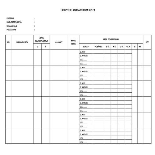 Register laboratorium kusta | PPT