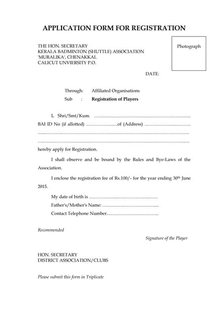 Application Form draft | PDF
