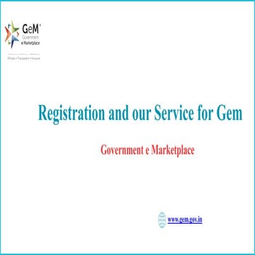Registration and our Service for Government e Marketplace. | PPT