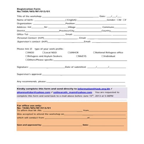 Registration form | PDF