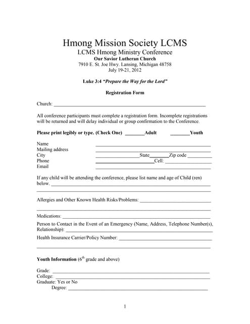 Registration form | PDF