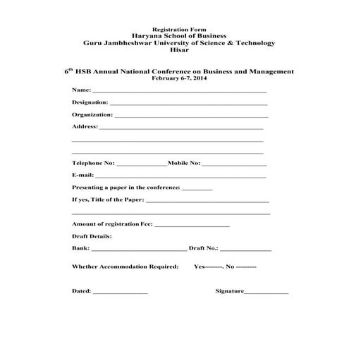 Registration form hsb-conference | PDF