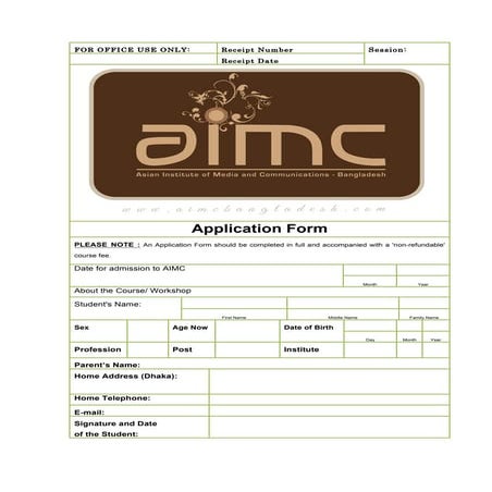 Registration form aimc | PDF