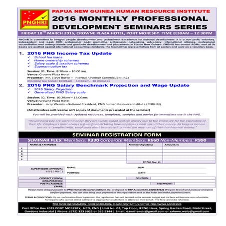 Registration form march 2016 seminar | PDF