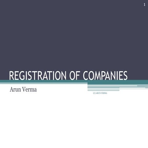 Registration of companies | PPTX