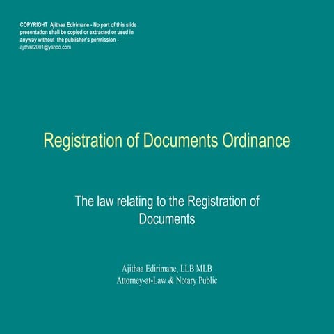 Registration of Documents | PPT
