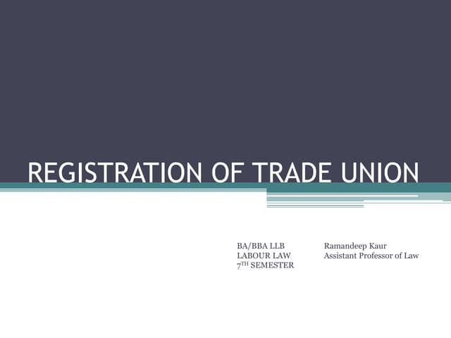 Recognition of trade union | PPTX