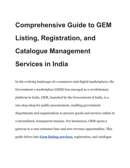 HOW TO APPLY FOR GEM REGISTRATION CERTIFICATE | PPT