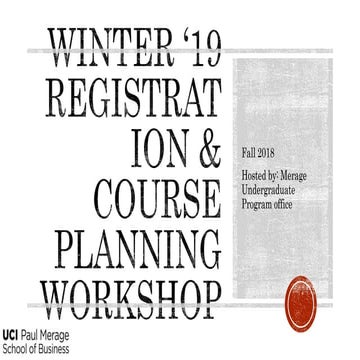 Merage Undergraduate Programs Registration workshop | PPTX | College Planning | College Education