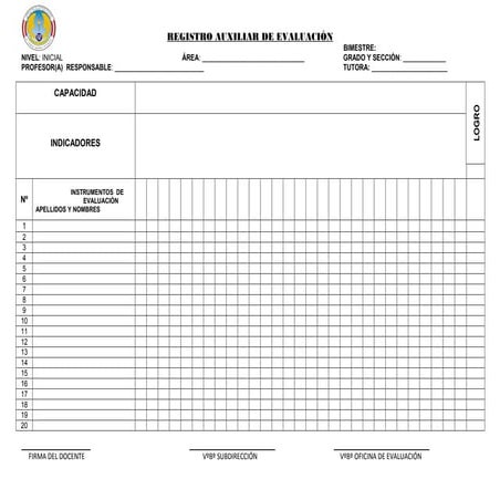 Registro Auxiliar De Evaluación Inicial Doc 7771