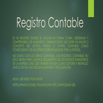 Registro Contable.pdf presentacion registro contable | PDF