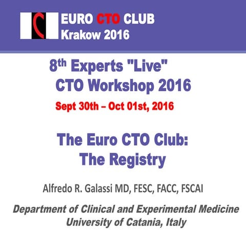 Alfredo R. Galassi - The Euro CTO Club: The Registry | PDF