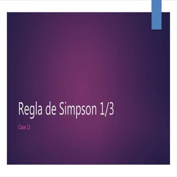 Regla de simpson un tercio | PPTX