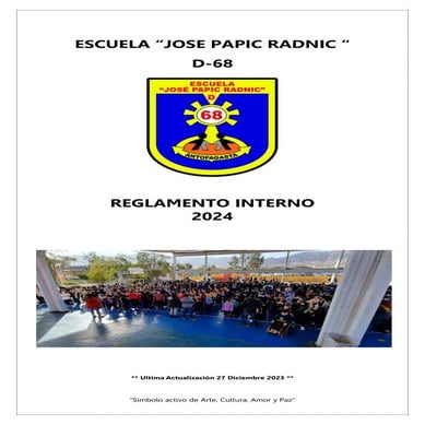 Reglamento de Convivencia: Escuela José Papic Radnic D-68 | PDF