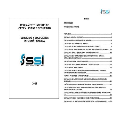 Reglamento interno ssi | PDF