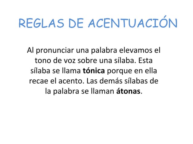 Reglas AcentuacióN | PPT