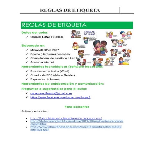 Reglas de etiqueta | DOCX