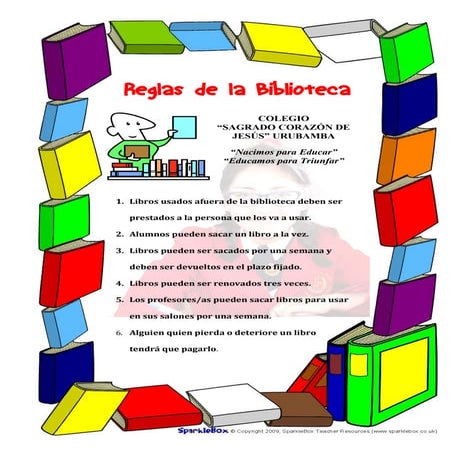 Reglas de la biblioteca de la I.E.P. Sagrado Corazón de Jesús | PDF