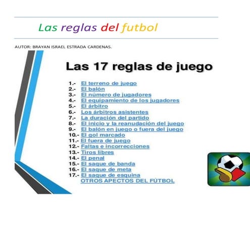 Reglas Del Futbol Pdf