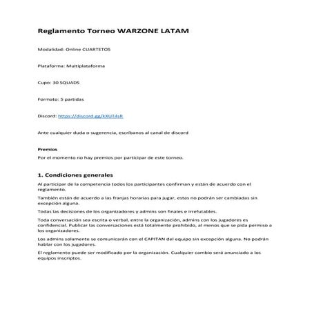 Reglas warzone | PDF