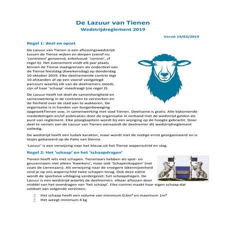Reglement editie 2019 versie 14 maart 2019 | PDF