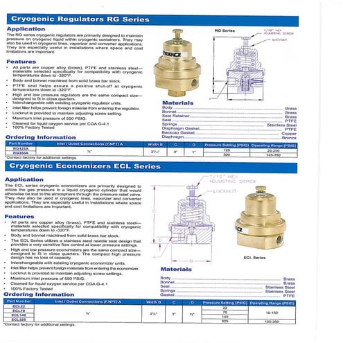 Rego CRYOGENIC RG Series | PDF