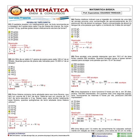 Regra de 3 simples | PDF