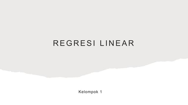 Analisis Regresi Linier Sederhana | DOCX