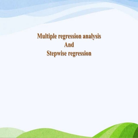 Regression analysis ppt | PPT