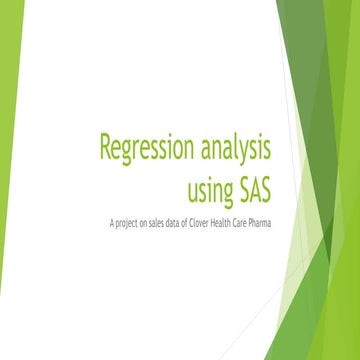 Regression analysis using sas | PPTX