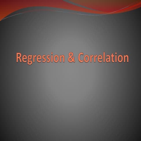 Regression & correlation | PPTX | Physics | Science