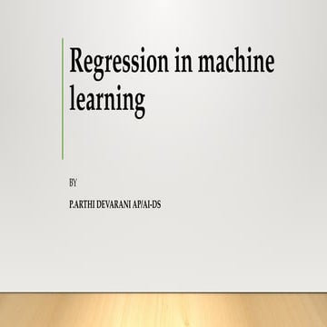 Comprehensive Guide to Regression Techniques in Machine Learning | PPTX