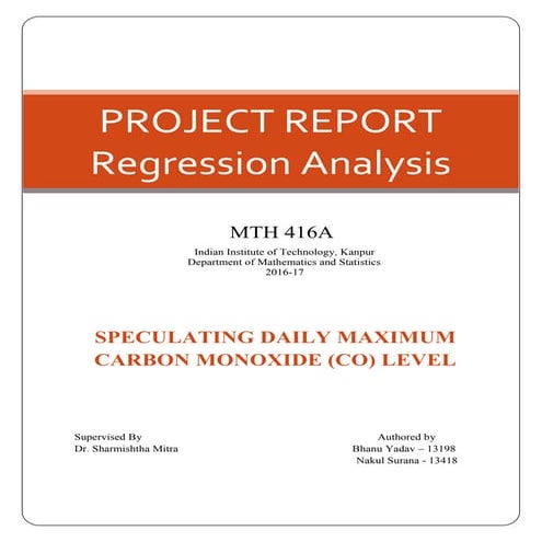 Regression project report | Regression analysis | MTH 426 IITK | PDF