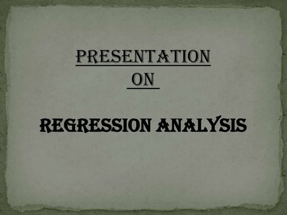 Basics of Regression analysis | PPT