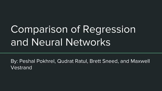 Regression vs Neural Net | PPT | Free Download Regression vs Neural Net | PPT | Free Download