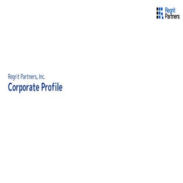 Regrit partners corporate profile 2020 | PDF